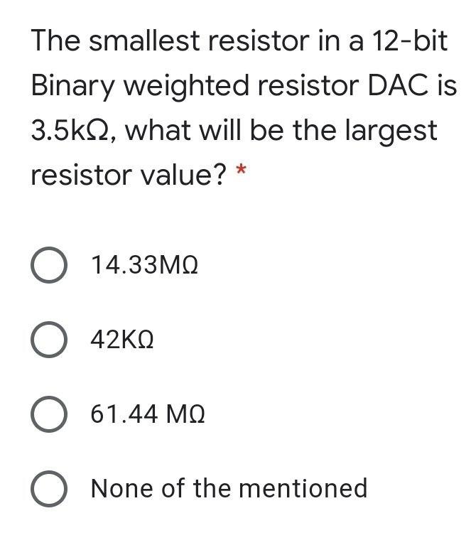 Solved The Smallest Resistor In A 12 Bit Binary Weighted 