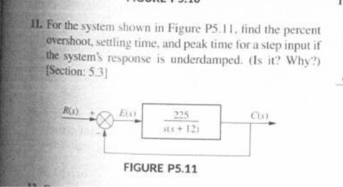 Solved 11. For the system shown in Figure P5. find the | Chegg.com