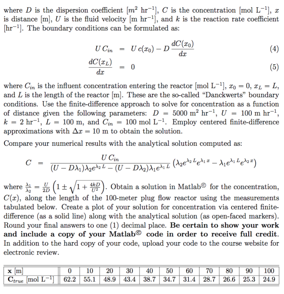 3. Plug Flow Reactor The following differential | Chegg.com
