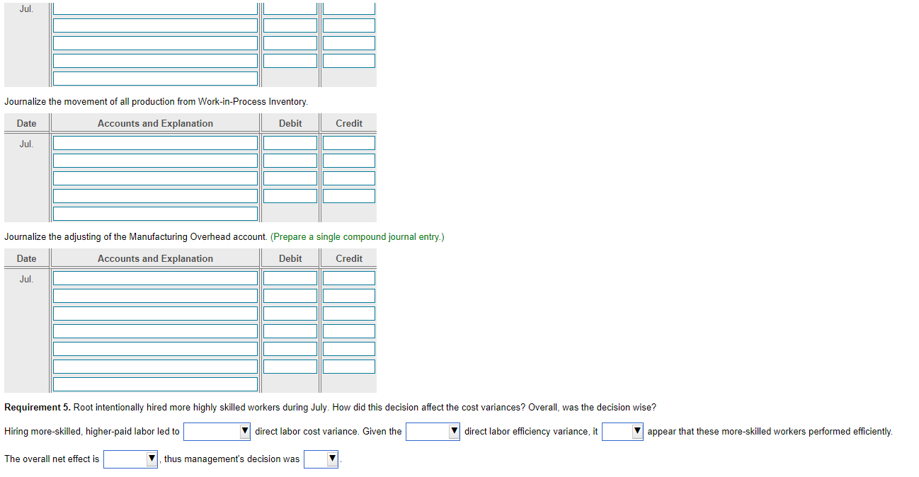 Requirement 1 . Compute the cost and efficiency | Chegg.com