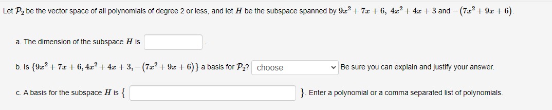 Solved Let P2 be the vector space of all polynomials of | Chegg.com