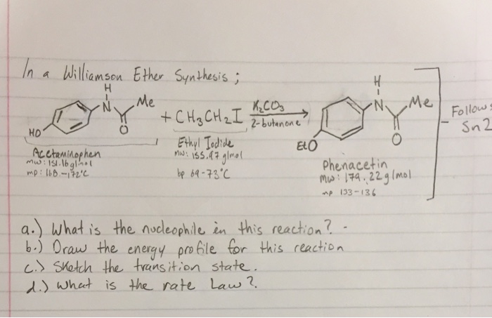 Solved In A William Ether Synthesis What Is The Nucleoph