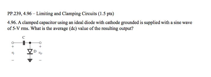 Solved PP.239, 4.96 - Limiting and Clamping Circuits (1.5 | Chegg.com