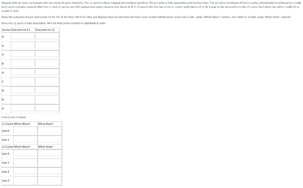 Solved Text: Suppose that we have a processor with two | Chegg.com