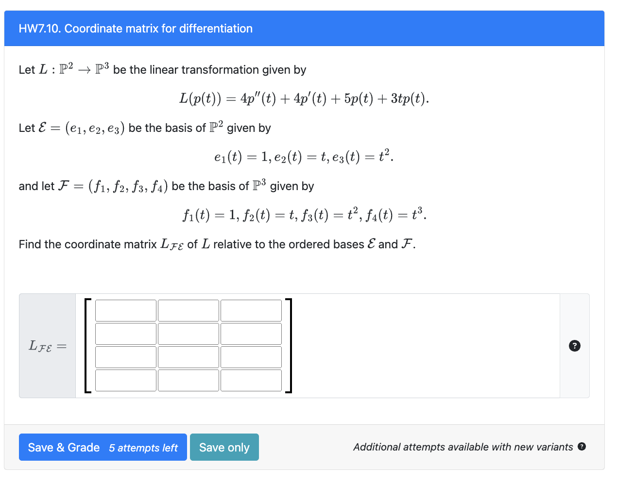Solved Let B And C Be Two Ordered Bases Of R3 And Consider
