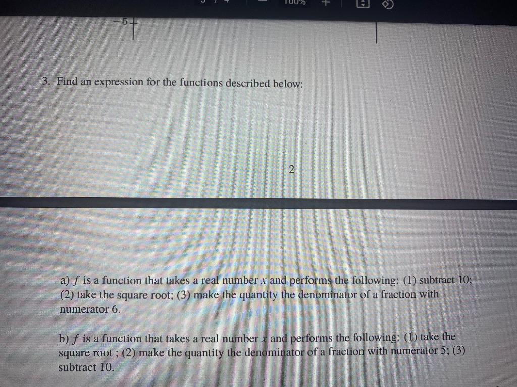 Solved 3. Find an expression for the functions described | Chegg.com