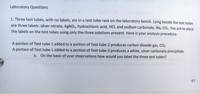 Solved Laboratory Questions ck on the laboratory bench. | Chegg.com