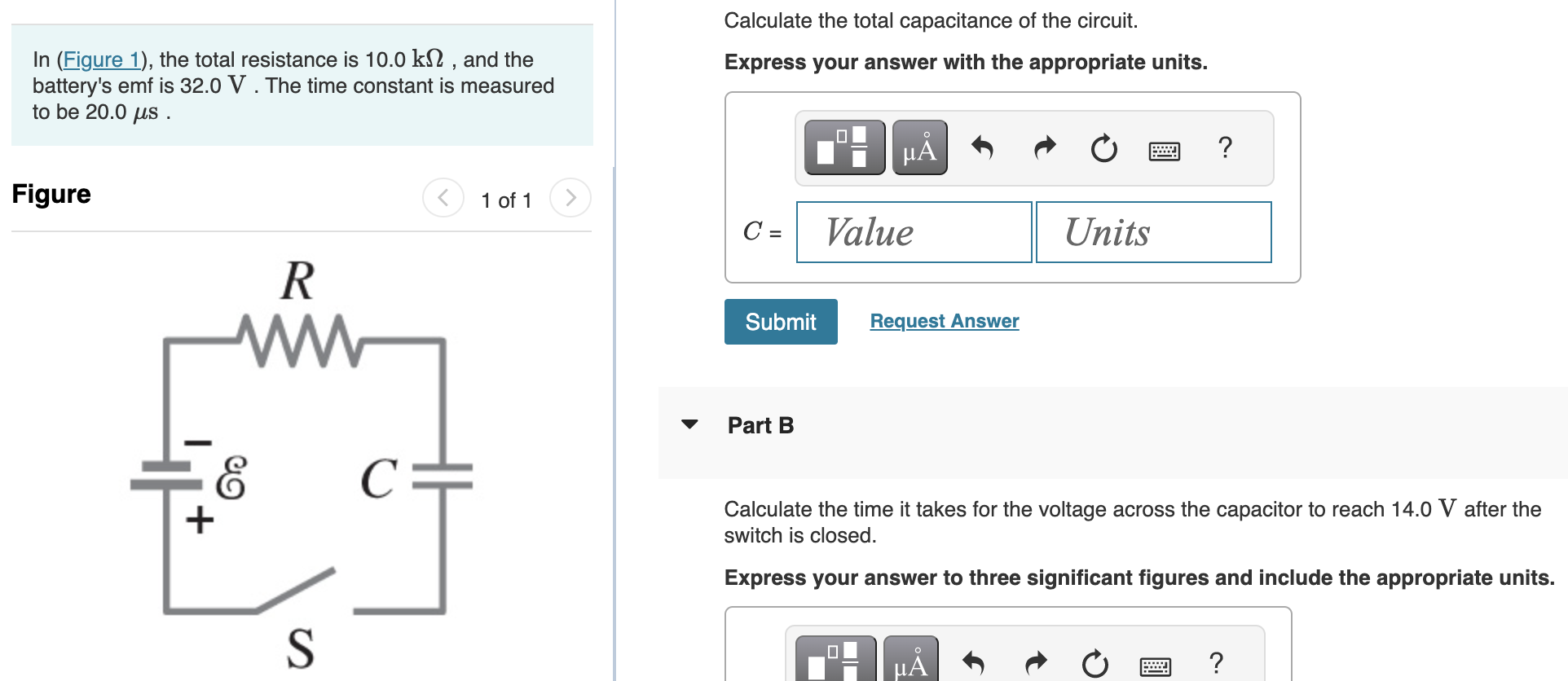 Solved Calculate the total capacitance of the circuit. In , | Chegg.com