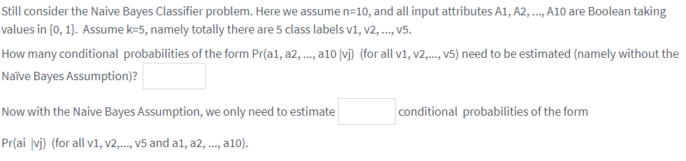 Still consider the Naive Bayes Classifier problem. | Chegg.com