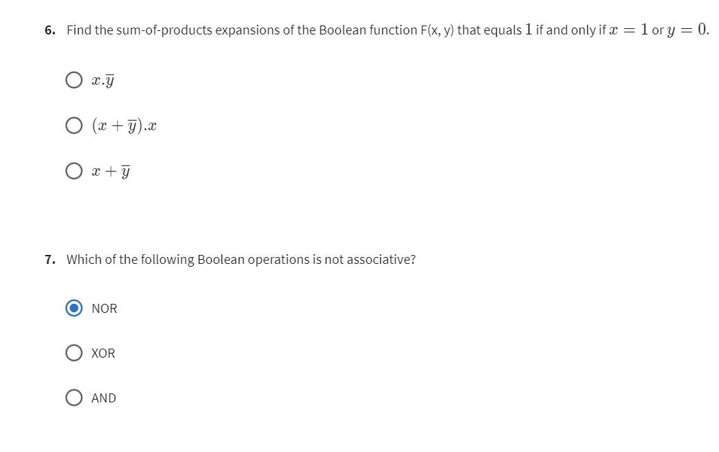 Solved 6 Find The Sum Of Products Expansions Of The Boolean