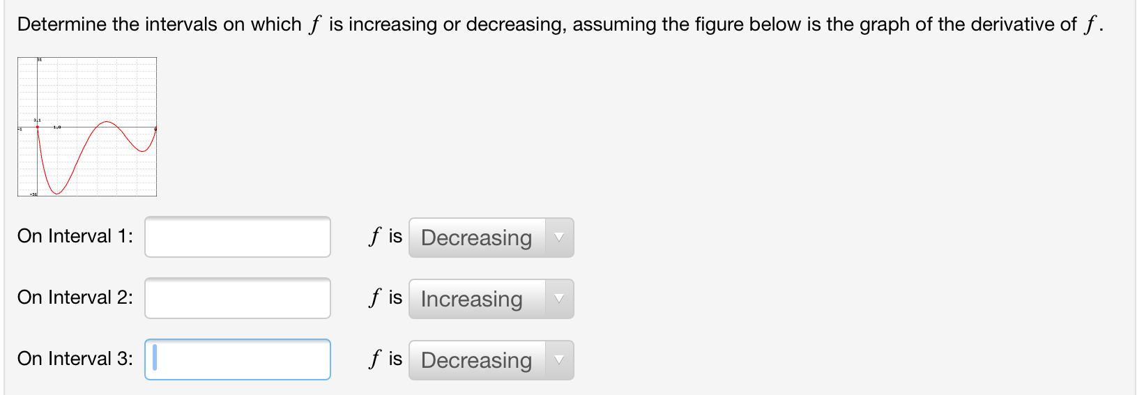 Solved Determine the intervals on which f is increasing or | Chegg.com