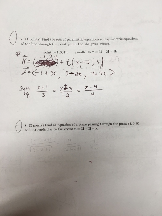 Solved 2 problems. Vectors. Parametric equations. | Chegg.com