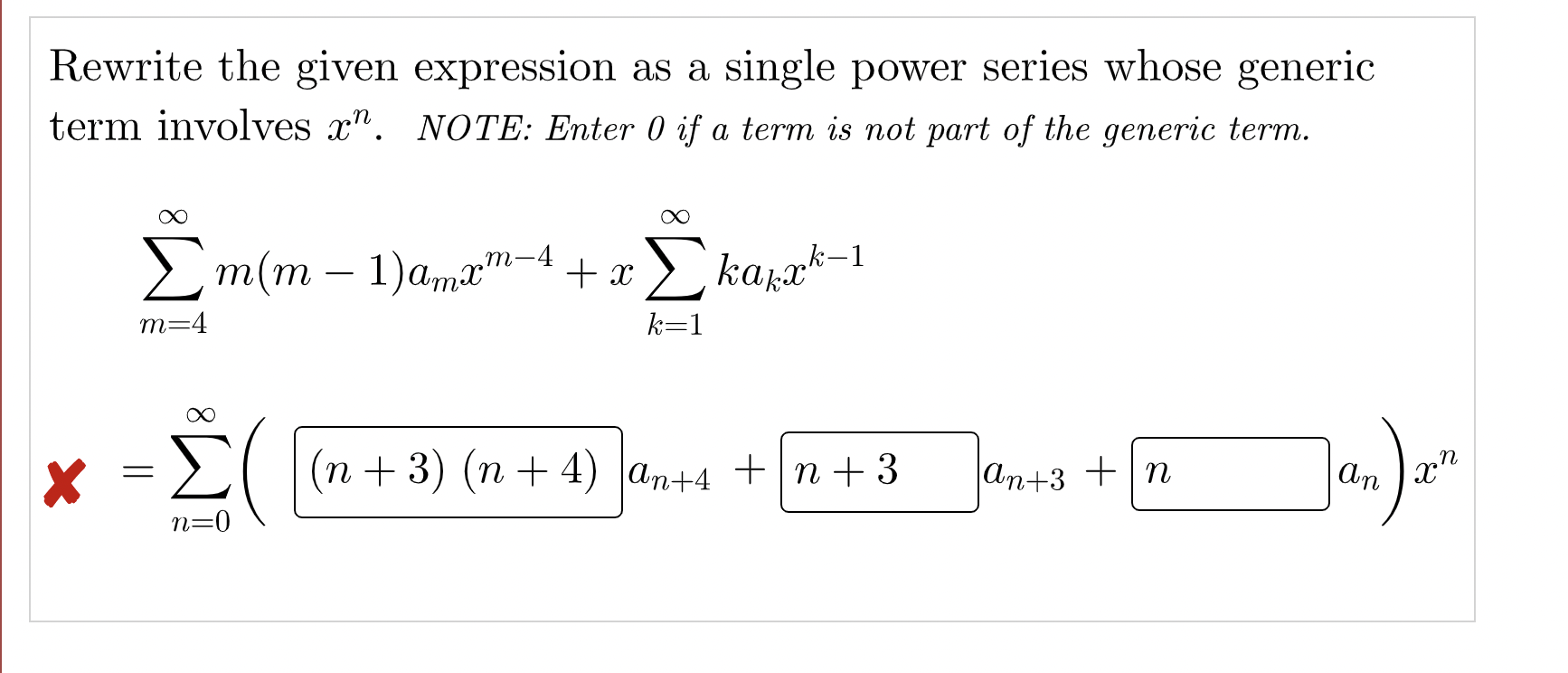 Solved Rewrite the given expression as a single power series | Chegg.com