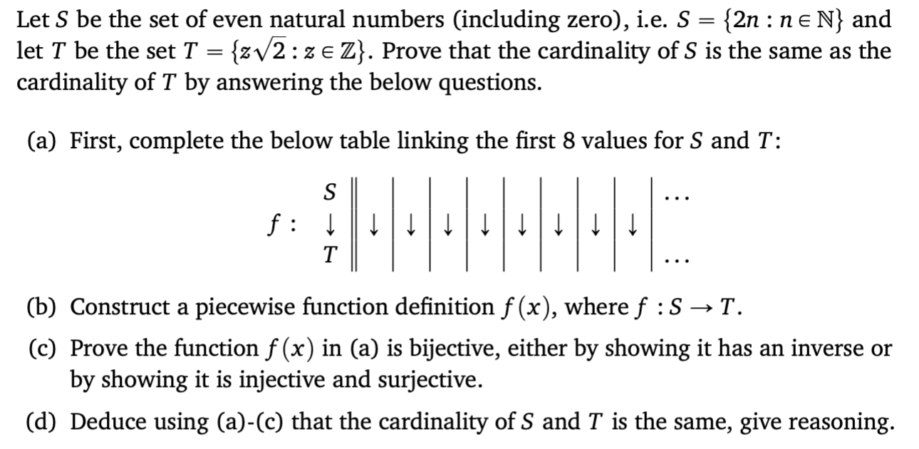 Solved Let S be the set of even natural numbers (including | Chegg.com
