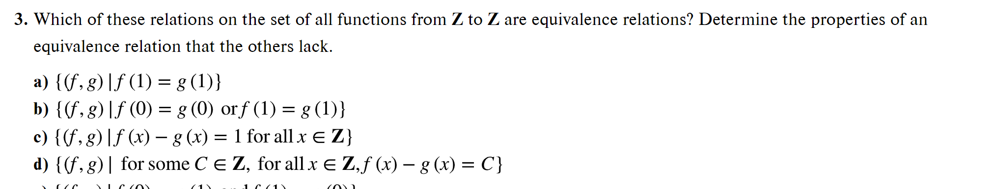 Solved 3. Which of these relations on the set of all | Chegg.com