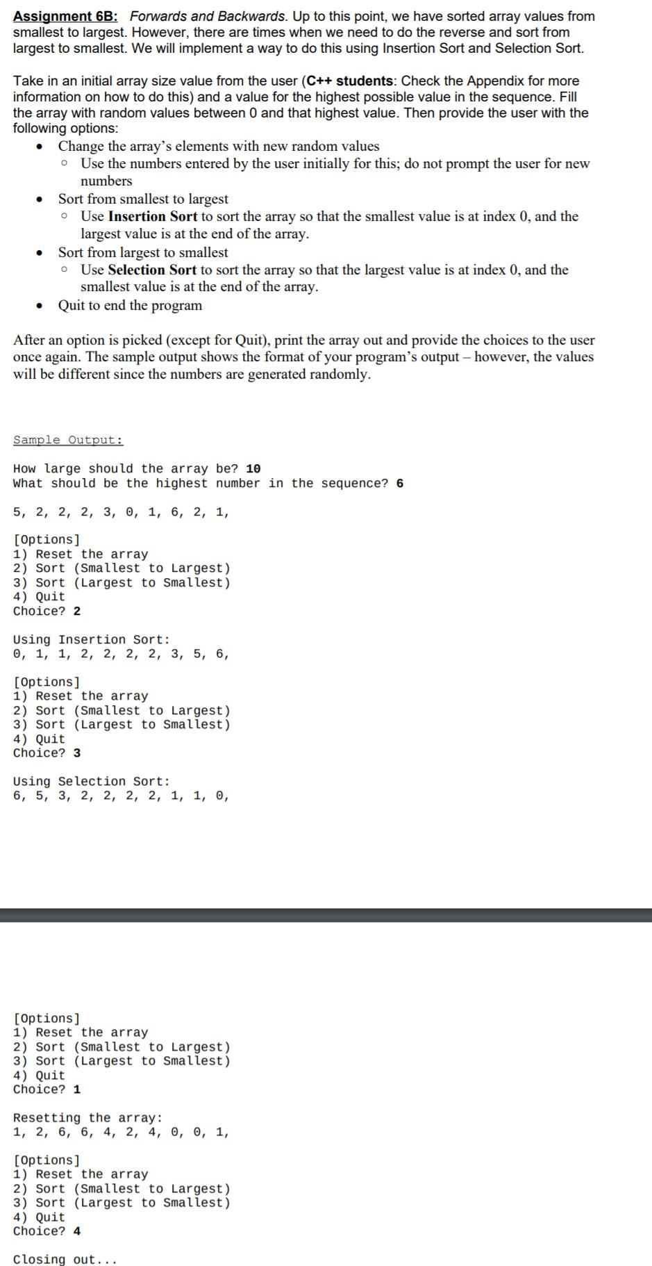 Solved Assignment 6B: Forwards and Backwards. Up to this | Chegg.com