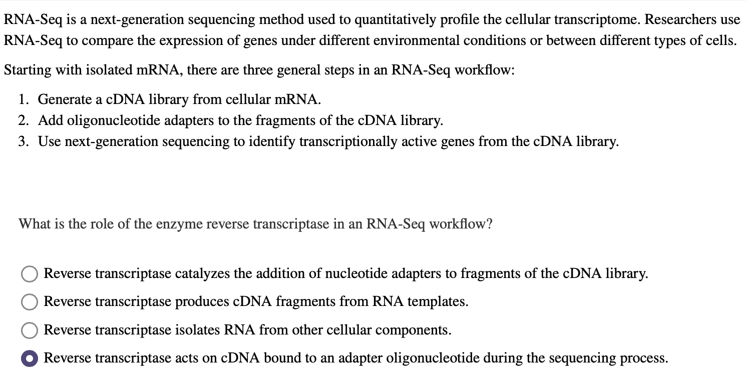 Solved RNA-Seq is a next-generation sequencing method used | Chegg.com