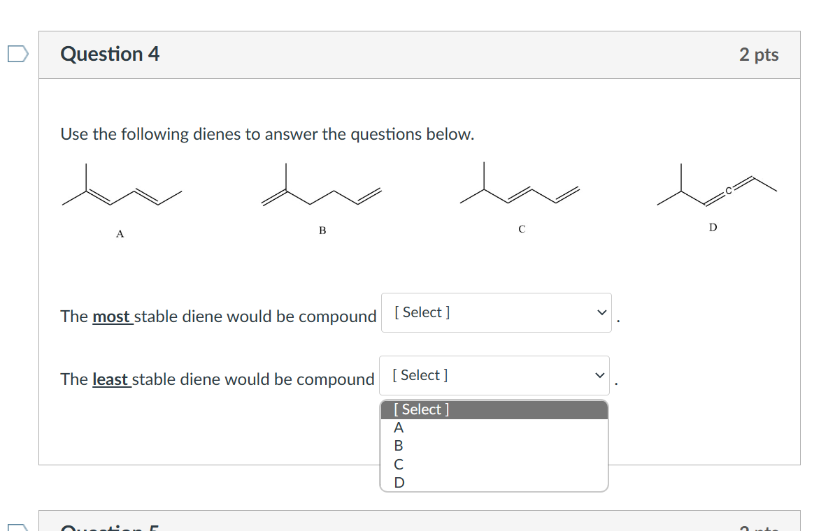 Solved Use the following dienes to answer the questions | Chegg.com
