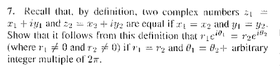 Solved 7. Recall that. by definition, two complex numbers | Chegg.com