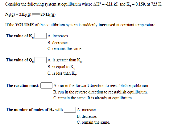 Solved Write the equilibrium constant expression, K. for the | Chegg.com