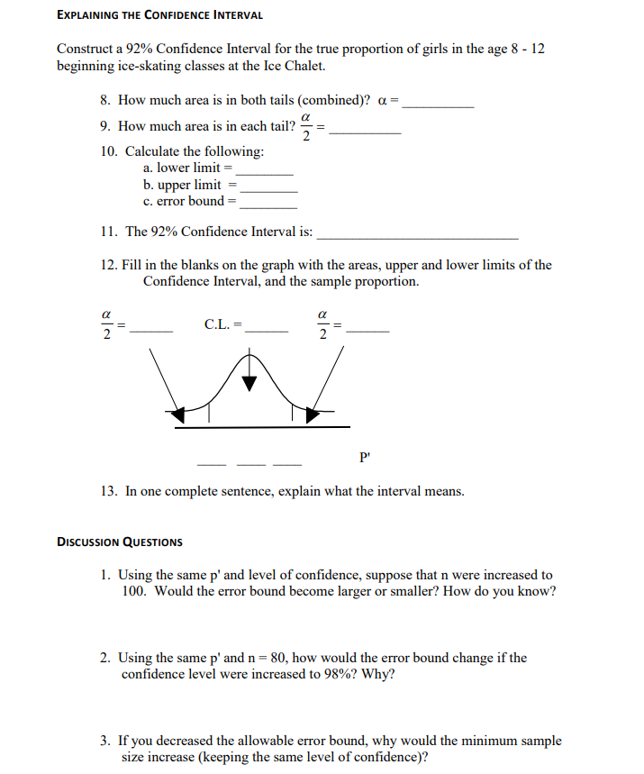 Solved CONFIDENCE InterVals: Practice 3; CONFIDENCE | Chegg.com