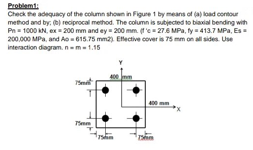 Solved Problem: Check the adequacy of the column shown in | Chegg.com