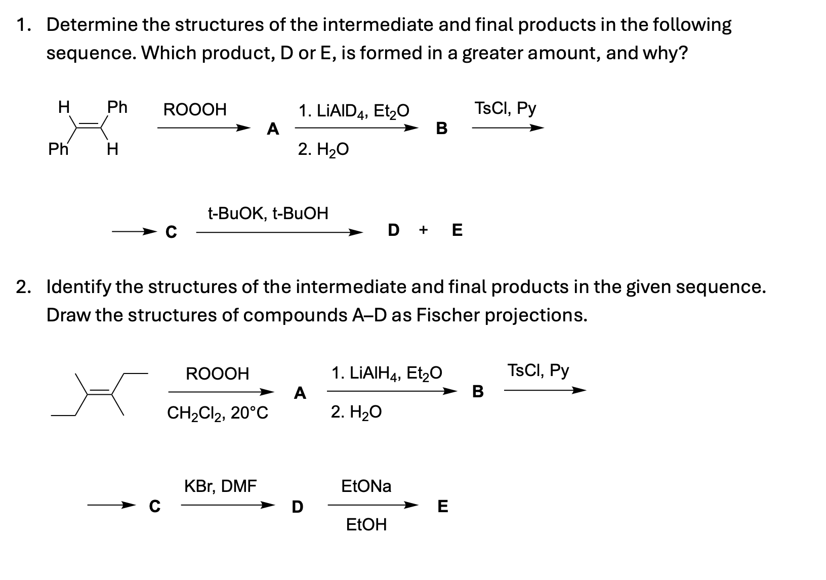 [Solved]: Identify the structures of the intermediate and fi