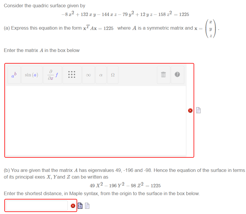 Solved Consider the quadric surface given by -822 + 132 x y | Chegg.com
