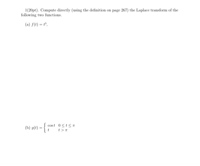 Solved 1(20pt). Compute directly (using the definition on | Chegg.com