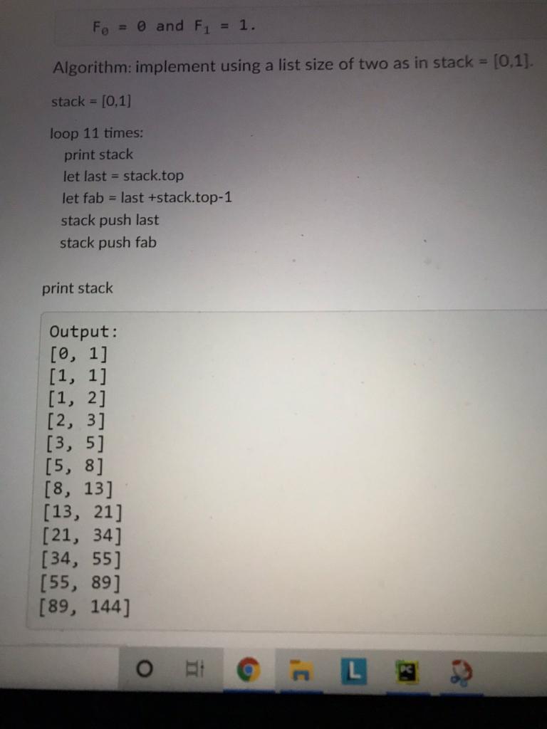 Solved Fibonacci numbers: The Fibonacci numbers are the | Chegg.com