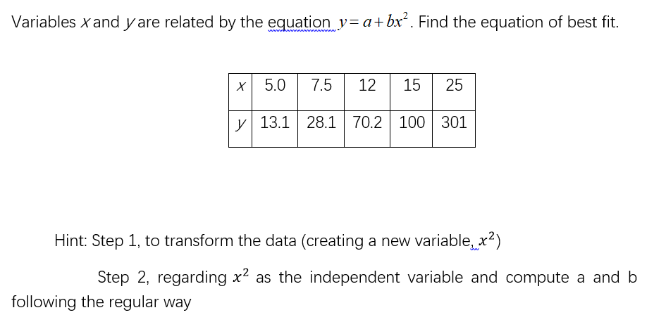 Solved Variables x and y are related by the equation | Chegg.com
