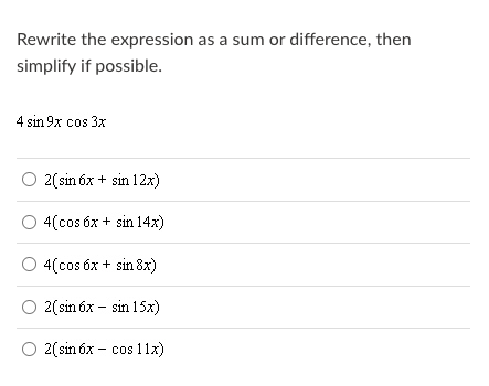 Solved Rewrite the expression as a sum or difference, then | Chegg.com