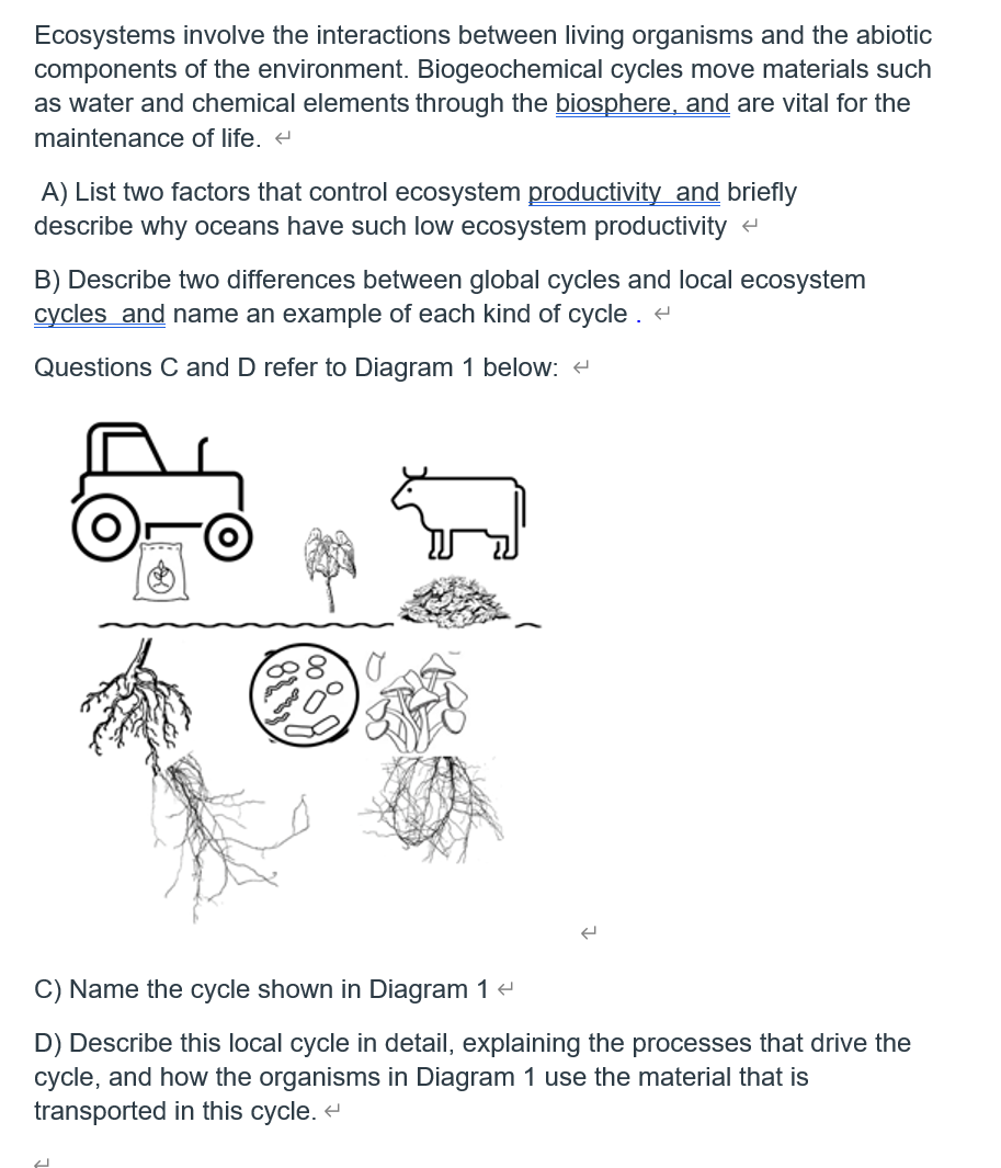 Solved Ecosystems involve the interactions between living | Chegg.com