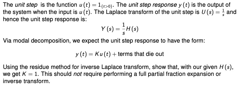 Solved S The unit step is the function u(t) = 1{t>0}. The | Chegg.com