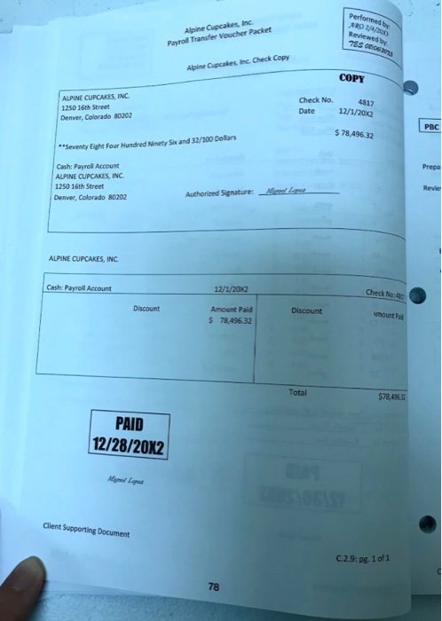 Alpine Cupcakes, Inc. Audit Case Assignments on your | Chegg.com