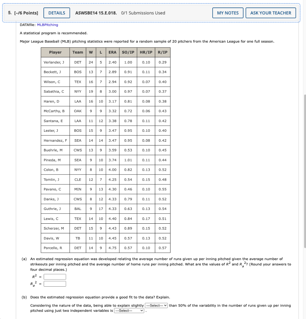 Solved 5. [-16 Points) DETAILS ASWSBE14 15.E.018. 0/1 | Chegg.com