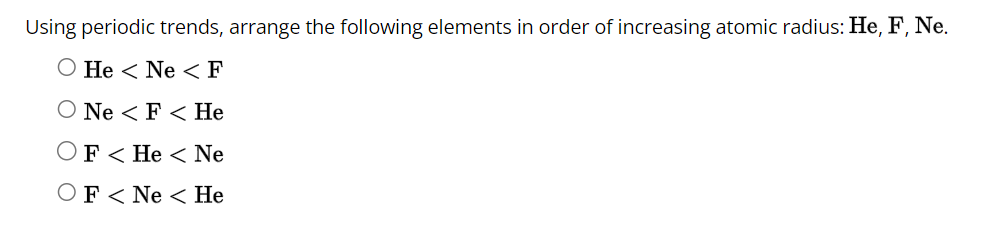Solved Using periodic trends, arrange the following elements | Chegg.com