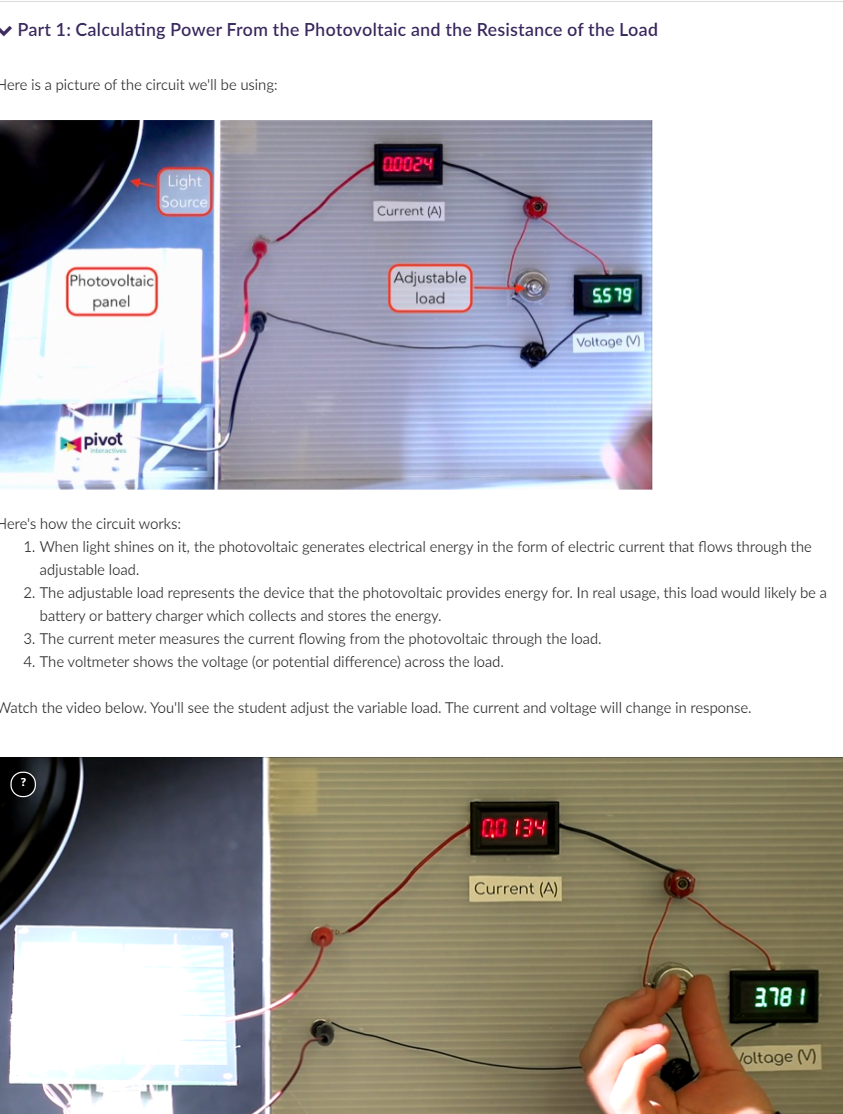 Solved Physics lab Experiment with photovoltalic | Chegg.com