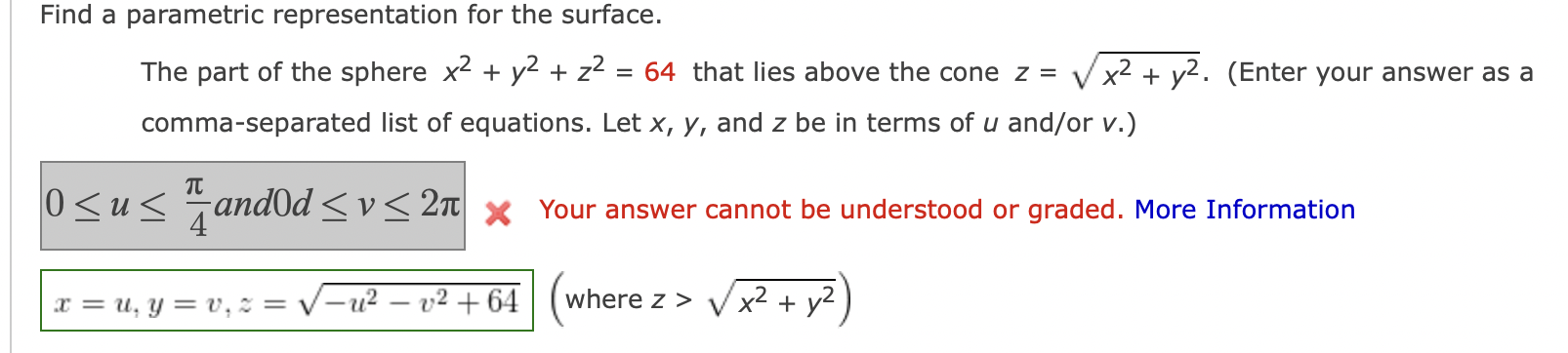 Solved Find a parametric representation for the surface. The | Chegg.com