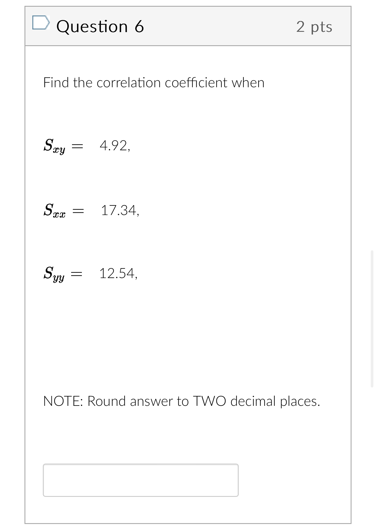 Solved Question 6Find the correlation coefficient | Chegg.com