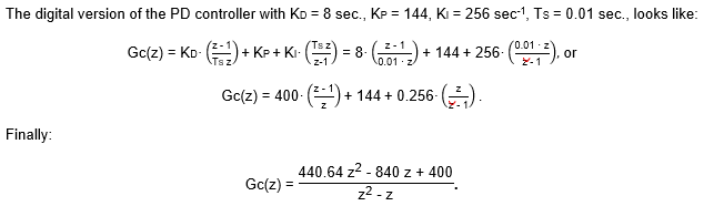 Solved The digital version of the PD controller with | Chegg.com