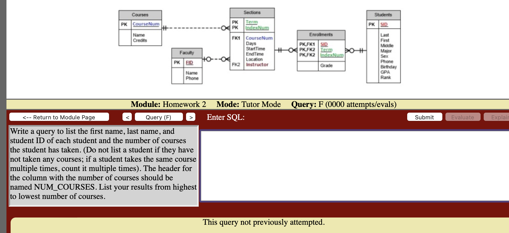 Solved Courses Sections Students PK Course Num PK | РК Term | Chegg.com