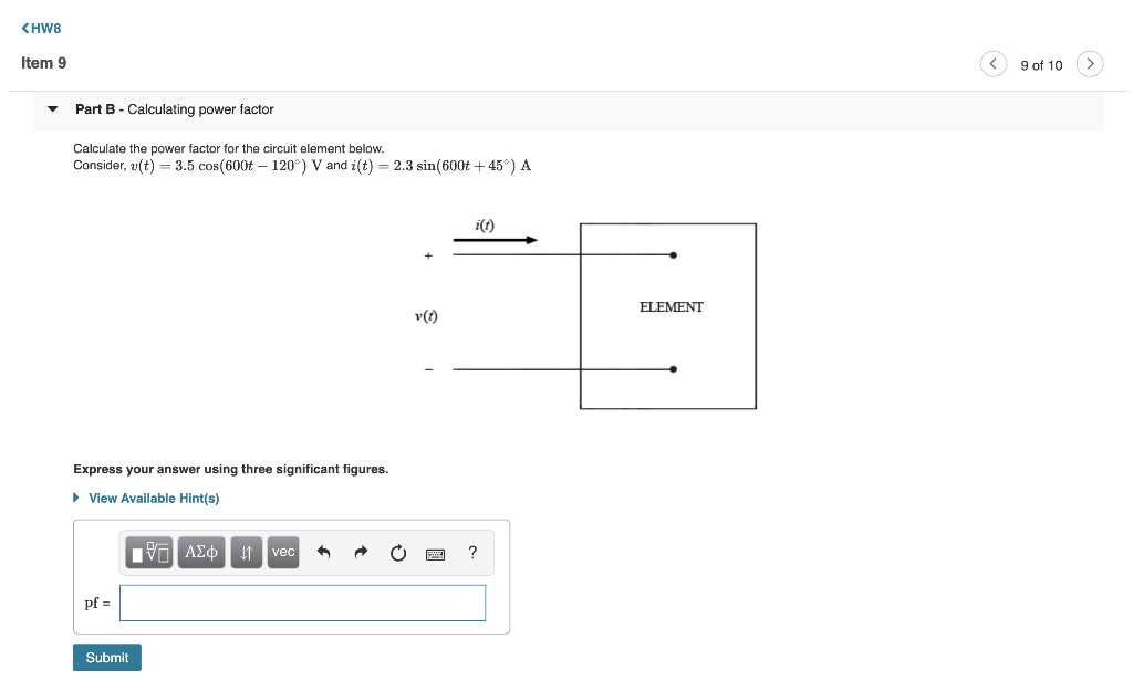 Solved Part A - Calculating average and reactive power | Chegg.com