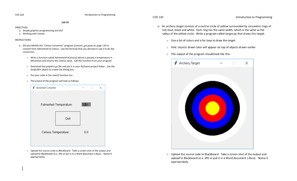 Solved COS 120 Introduction to Programminge CoS 120 | Chegg.com