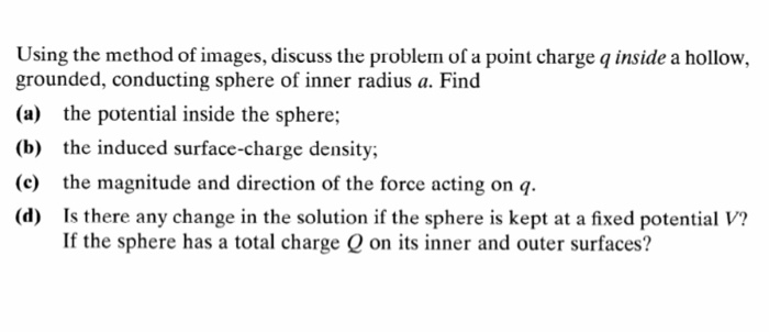 Solved Using the method of images, discuss the proble of a | Chegg.com