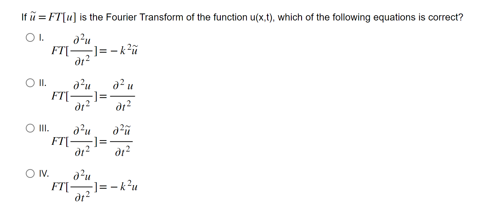 Solved If u~=FT[u] is the Fourier Transform of the function | Chegg.com