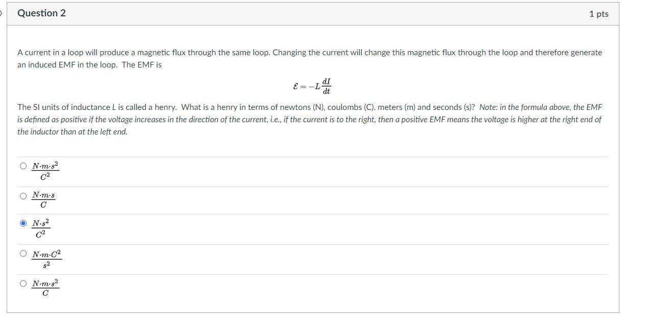 Solved Question 2 1 pts A current in a loop will produce a | Chegg.com