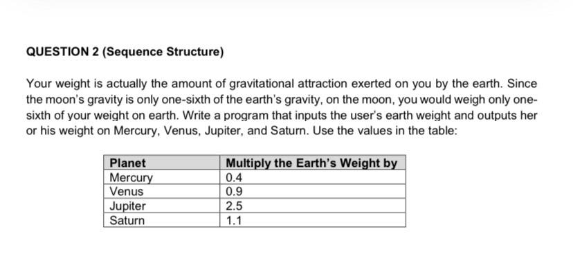 Solved For each question below, use the program development | Chegg.com