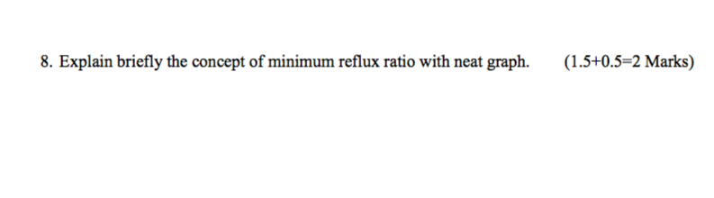 Solved 8. Explain briefly the concept of minimum reflux | Chegg.com