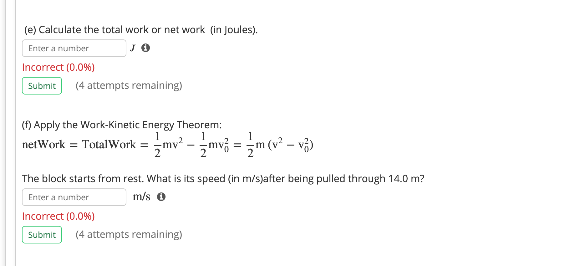 Solved F х 330 Work and Kinetic Energy - Up Incline Pulling | Chegg.com